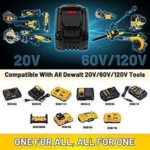 CaliHutt 【Upgrade】 20V/60V/120V MAX 9.0Ah Replacement Battery for Flexvolt MAX DCB606 DCB612 DCB606-2 DCB609-2 DCB204 DCB206 Cordless Power Tools Lithium-ion Battery