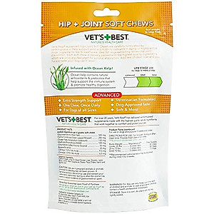 Vet's Best Hip & Joint Soft Chew Dog Supplements | Formulated with Glucosamine & Chondroitin to Support Dog Joint & Cartilage Health | 30 Day Supply