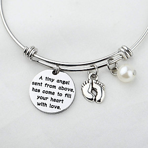 Gzrlyf New Mommy Bracelet New Mom Jewelry Pregnancy Gifts Mommy to Be Gifts A Tiny Angel Sent from Above has Come to Fill Your Heart with Love (Bracelet)