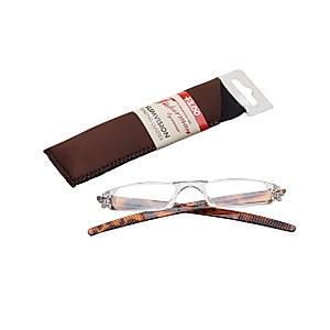 Fisherman Eyewear Slim Vision Rimless Reading Glasses, Tortoise (+3.00)