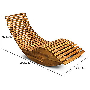 cucunu Chase Lounge Outdoor I Durable, Reliable Acacia Wood Patio Lounge Chair Furniture I Rocking Sun Lounger Chair for Sunbathing I Patio Lounge Chair