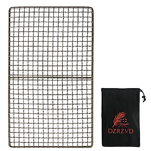 DZRZVD Mini Size Titanium Grill Grate for Backpacking Hiking Outdoor Camping Beach BBQ (Camping Fire Rated) - 10"X6.5"