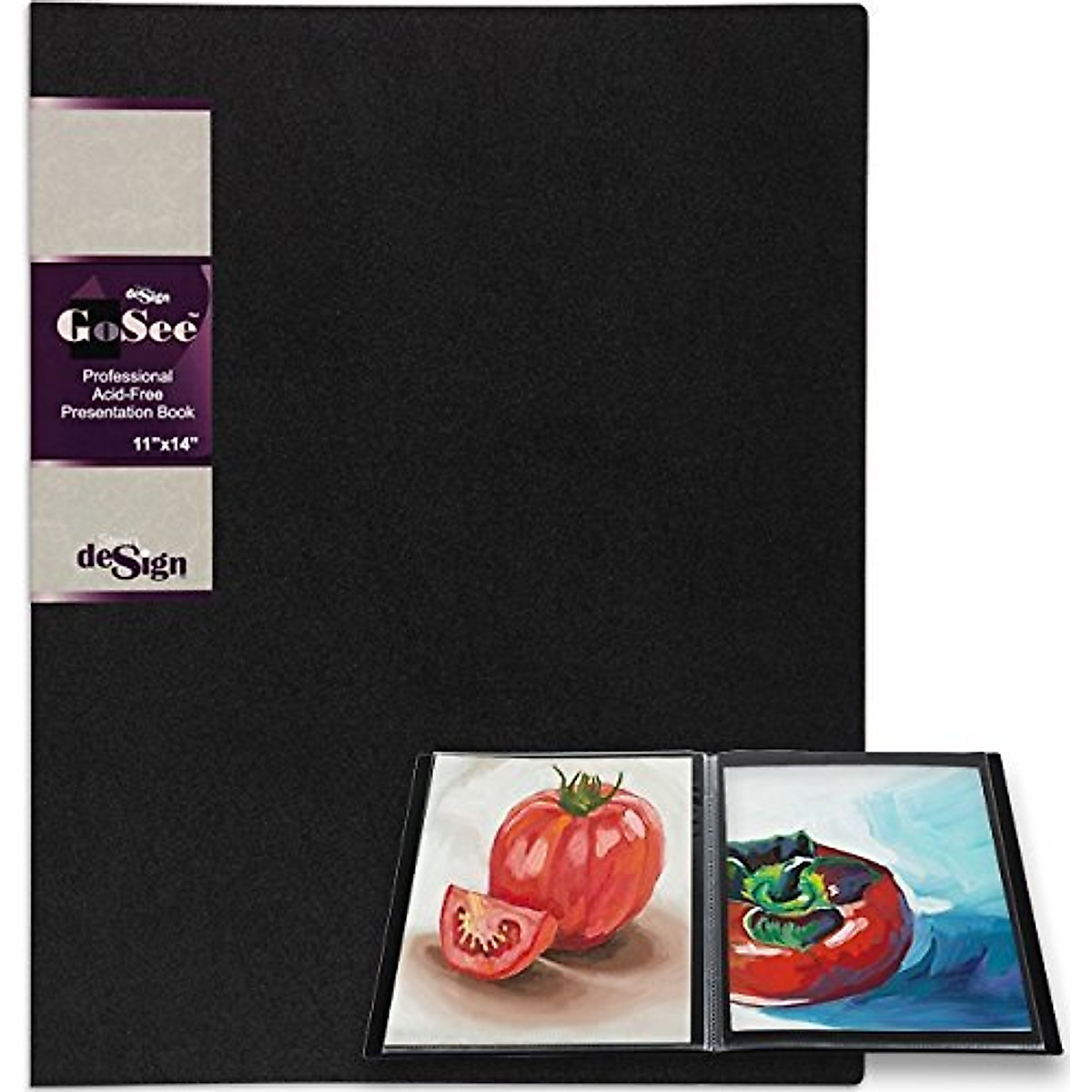 GoSee Professional Quality 11x14 inch Artist Portfolio Presentation Book (24 Count, Top-Loaded Pages) Perfect for Travel and Displaying Artwork