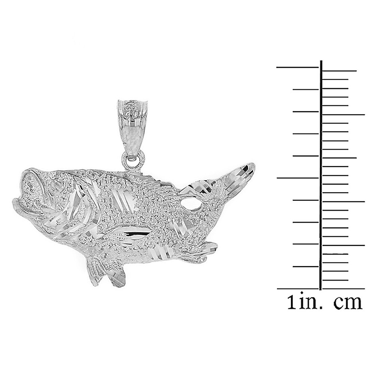 925 Sterling Silver Sea Bass with Tail Up Pendant
