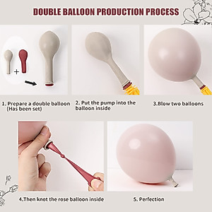 Boho Balloons Garland Arch Kit - 128PCS Double Stuffed 18/12/10/5 Inch Double Garland Kit Layer Matte White Cream Peach Pink Balloons Set for Wedding Birthday Baby Shower Party Decorations