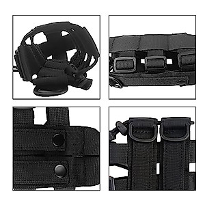 Tactical water bottle bag suitable for Molle system, adjustable outdoor sports water bottle holder, frees up backpack space, outdoor MOLLE water bottle holder 40 ounces (black)