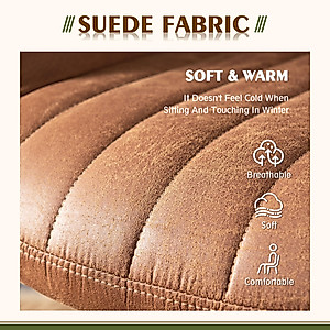 CAODOC High Back Office Chair,Modern Swivel Office Chair,Brown Suede Fabric Gaming Chair,Height Adjustable Home Office Desk Chair with Lumbar Support