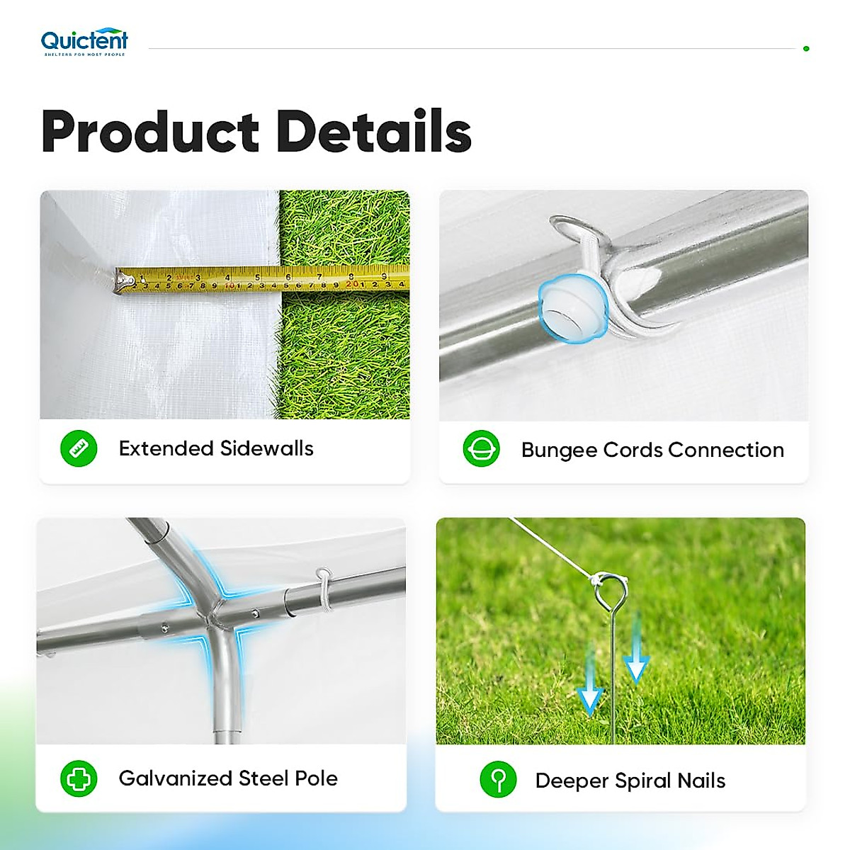 Quictent Premium 13x26 Party Tent Heavy Duty Outdoor Gazebo White Event Shelter Wedding Canopy Tent for Parties Carport BBQ with Removable Sidewall Windows & Storage Bags