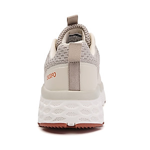 TSIODFO Walking Sneakers for Women's Tennis Shoes Beige Size 7 Comfort Memfory Foam Fashion Running Shoe Ladies Runner Gym Workout Jogging Sneaker