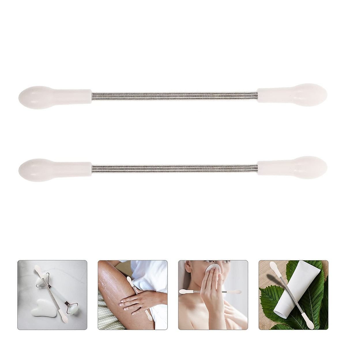 SUPVOX 2Pcs Facial hair remover stainless steel hair removal spring from upper lip chin cheeks and neck