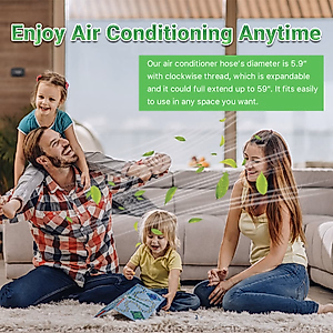 Air Conditioner Hose, lasama Universal Exhaust Hose, 5.9" Diameter Portable AC Exhaust Vent with Length 59", Clockwise Thread