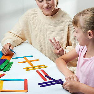 Colored Popsicle Sticks for Crafts - [100 Count] 6 Inch Jumbo Multi-Purpose Wooden Sticks