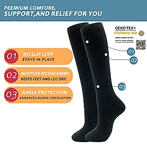 fenglaoda 4 Pairs Compression Socks for Women & Men Knee High Nurse Pregnant Cute Fun Medical Running Travel Athletic