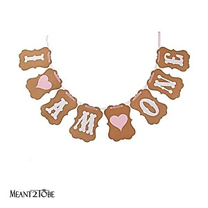 FIRST BIRTHDAY DECORATION SET FOR GIRL- 1st Baby GIRL Birthday Party, Stars Paper Garland, Gold Cake Topper "One", Pink Banner, Pink Fiesta Hanging Paper Fan Flower, Pink Baby Hat (Pink)