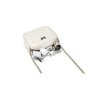 Small White Crossbody Purse for Teens Girls and Women - Ladies Cute Quilted Leather Hobo Messenger Bag - Handbags Shoulder Bags Satchel