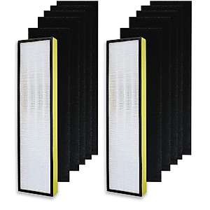 PUREBURG FLT5000 Replacement True HEPA Filter Set Compatible with GermGuardian AC5000 AC5000E AC5250PT AC5300B AC5350W AC5350B AC5350BCA1 Air Purifiers FLT5000, FLT5111, Filter C, 2-Pack