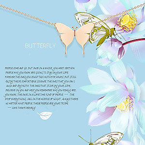 MEVECCO Gold Dainty Initial Necklace 18K Gold Plated Butterfly Pendant Name Necklaces Delicate Everyday Necklace for Women Minimalist Personalized Jewelry