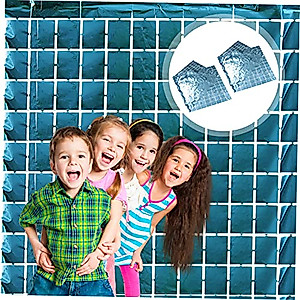 Mikikit 6 pcs Square Tinsel Curtain Metallic Tinsel Curtains Iridescent Party Decorations foil Curtain Backdrop Window Trim Rose Decor Gold Decor Tinsel Fringe Curtain Ribbon Box Plastic