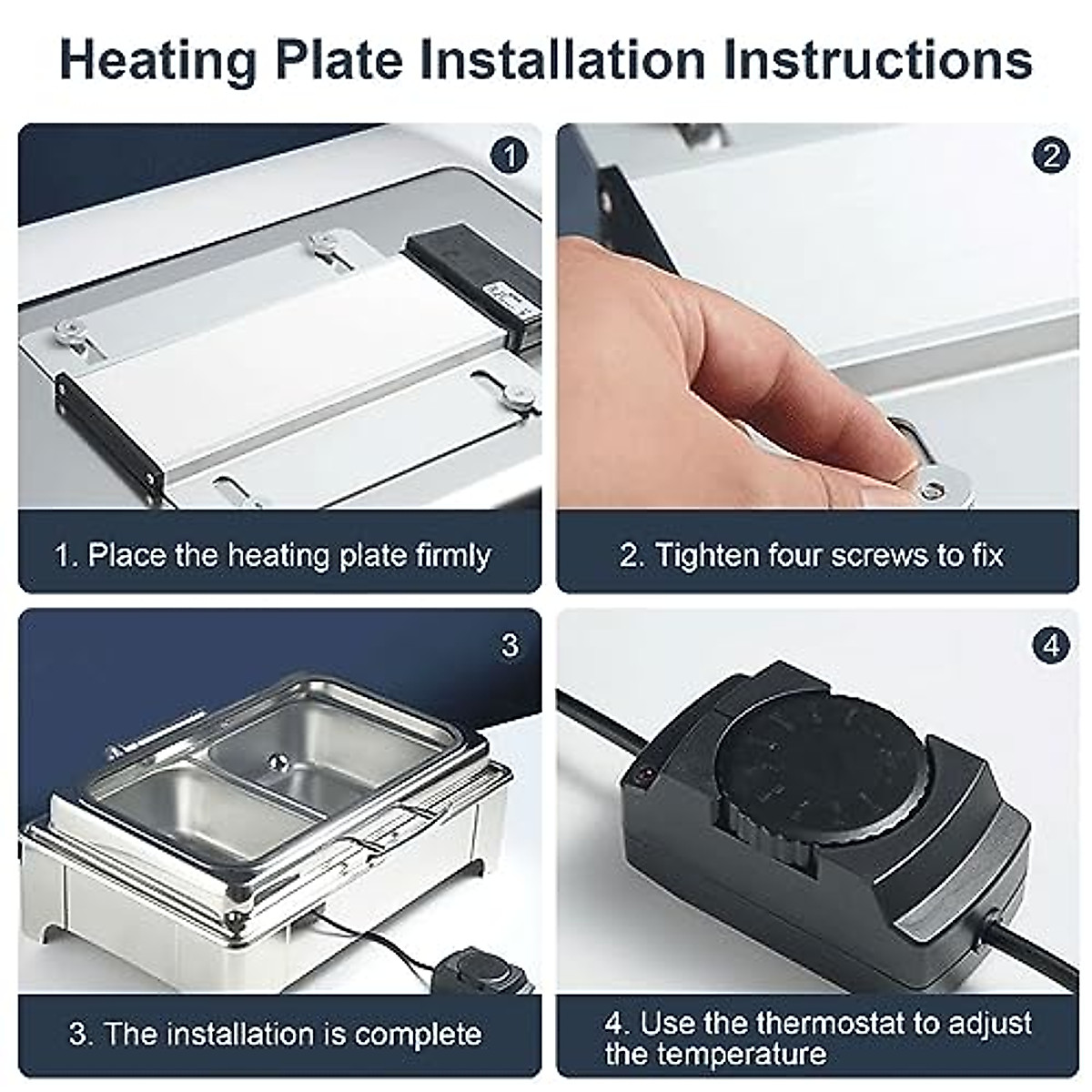 9L Food Warmers for Parties Electric, Stainless Steel Electric Chafing Dish, Party Warming Trays - Adjustable Temperature + Hot Plate Electricgn(Size:1 Grid)