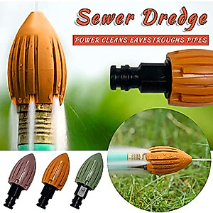 Risedrit The Water Rocket - Cleaning Nozzle, Pressure Washer Sewer Jetter Nozzle, for Garden Hose Sewer Cleaning Nozzle Quick Connector High Pressure Wash Head (Orange)