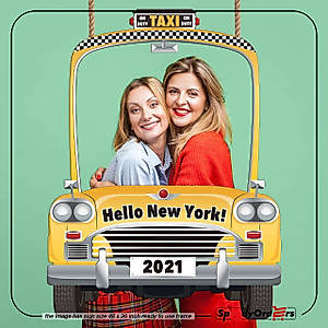 Taxi Photo Booth Frame, Car Photo Booth Prop, Birthday Photo Booth Frame, NYC Party Decoration, Yellow Cab Photo Booth Backdrop, Yellow Taxi Selfie Photo Booth Frame, Sizes 36x24 and 48x32 Inches