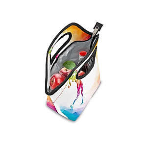 Lunch Bag Rainbow Geometric Golf Ball Insulated Reusable Lunch Box Portable Lunch Tote Bag Meal Bag Ice Pack for Boys Girls Adult Women