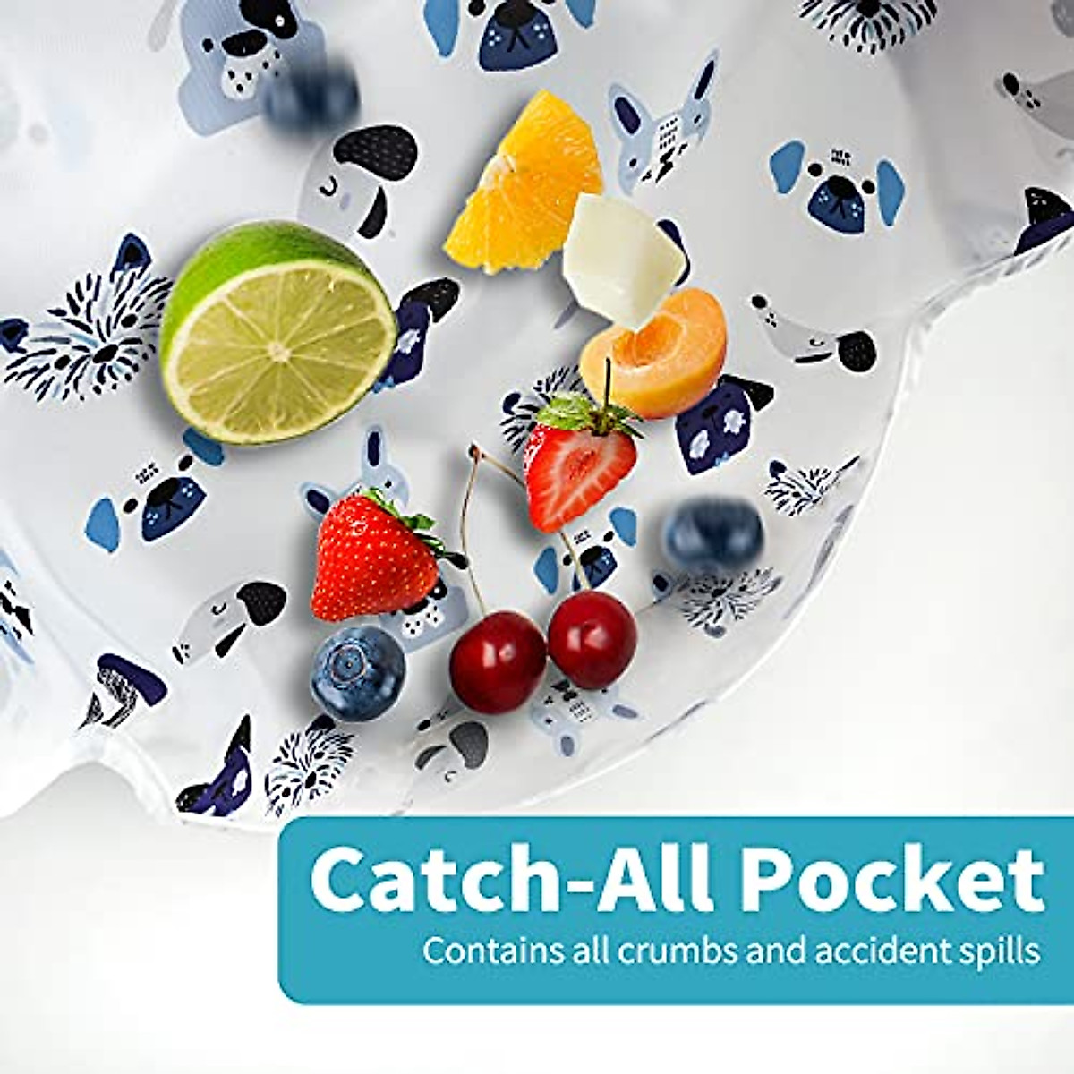 Hiverst 3 Pcs Long Sleeved Bib Set | Baby Waterproof Bibs with Pocket Bundle | Toddler Bib with Sleeves and Crumb Catcher | Stain and Odor Resistance Play Smock Apron | 6-24 Months