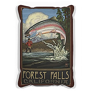 Forest Falls California Canvas Throw Pillow for Couch or Sofa at Home & Office from Travel Artwork by Artist Paul A. Lanquist 13" x 19".