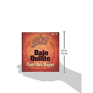 GHS Strings RKX-10 RED COATED STAINLESS STEEL BAJO QUINTO Strings, Loop End - Cuerdas Rojas