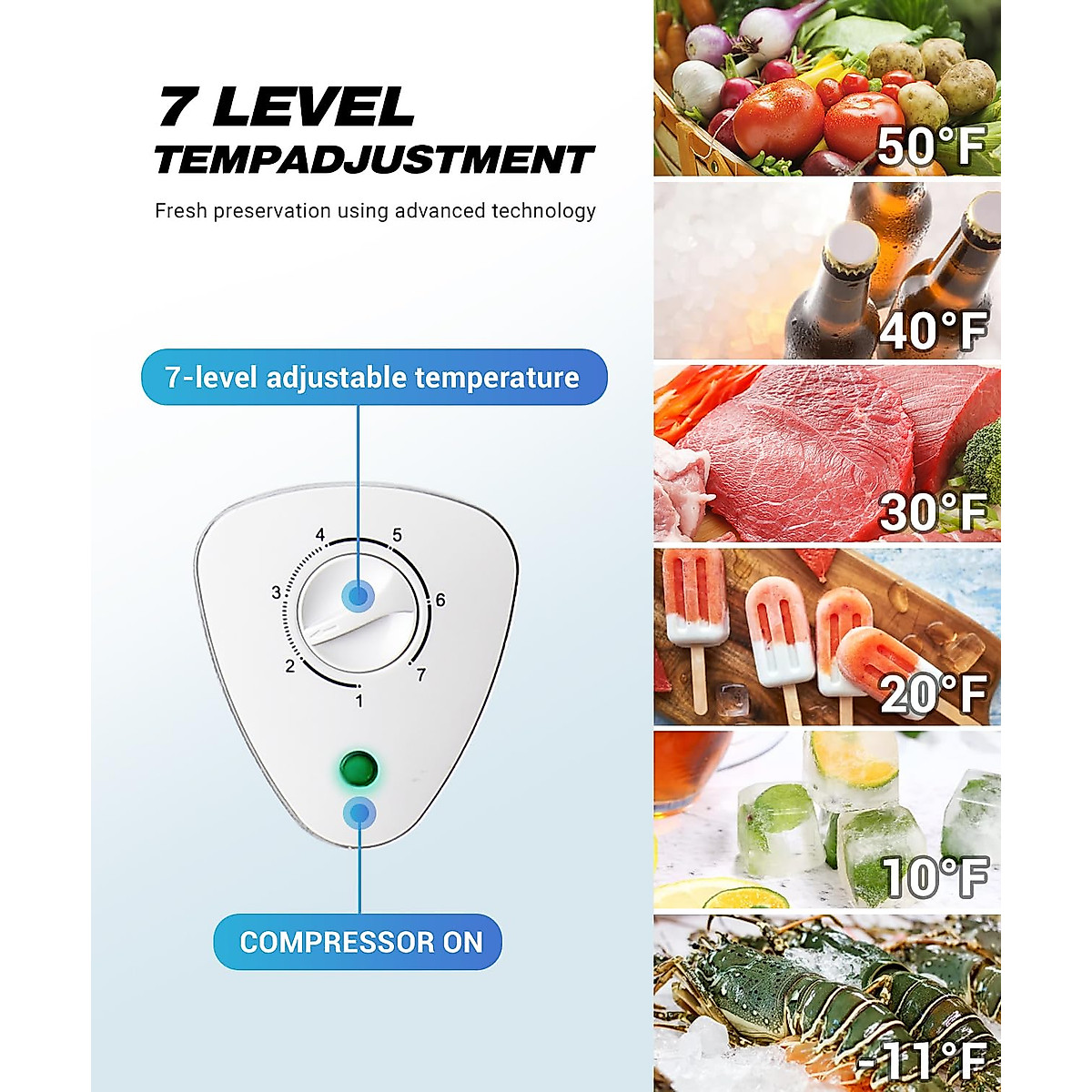 rosmena Small Chest Freezer, 2.8 Cubic Feet Mini Deep Freezer Chest with Basket Adjustable 7 Temp Control, Top Open Door Compact Freezer With Removable Basket For Dorm, Apartment, White