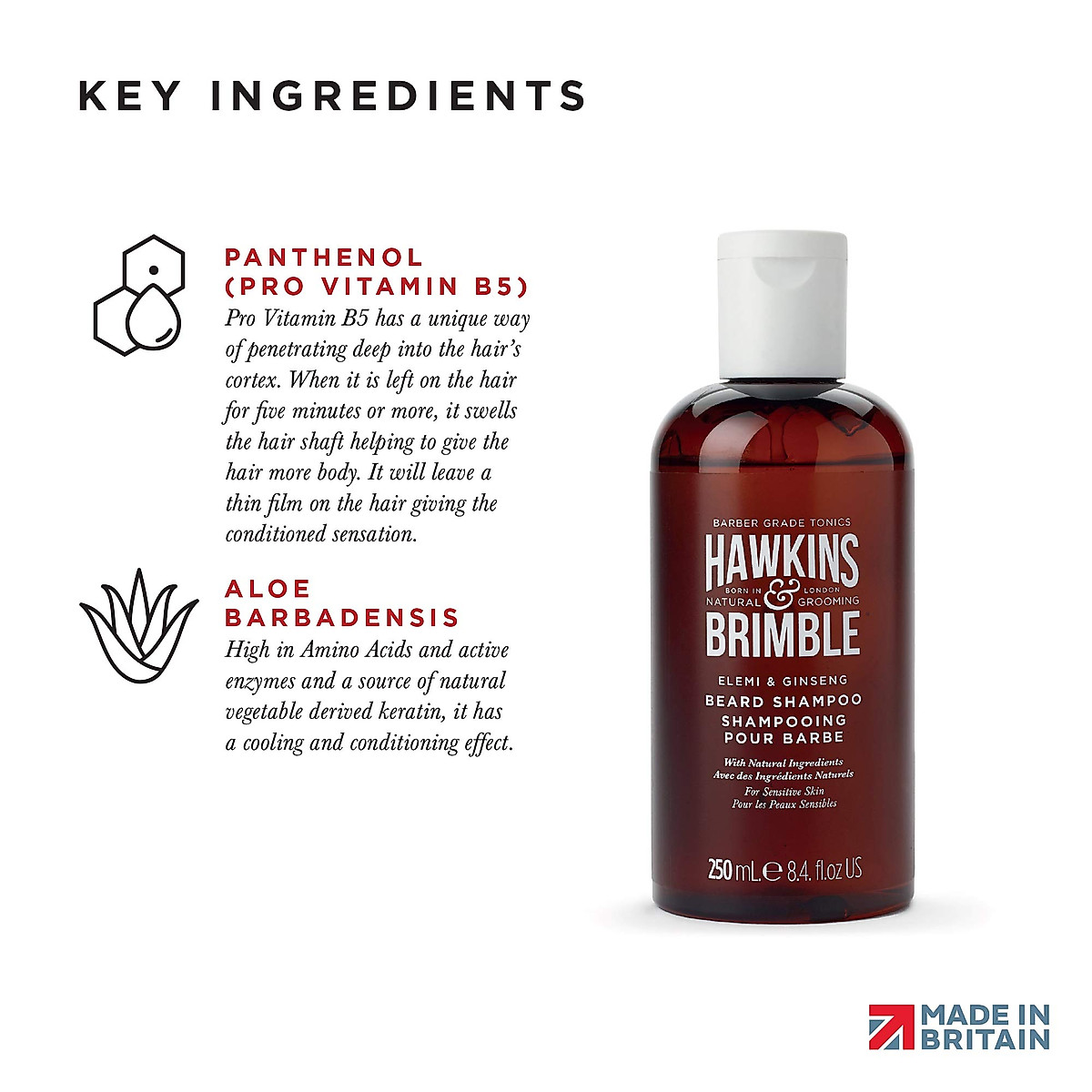 Hawkins & Brimble Hawkins Beard Shampoo, 250 ML