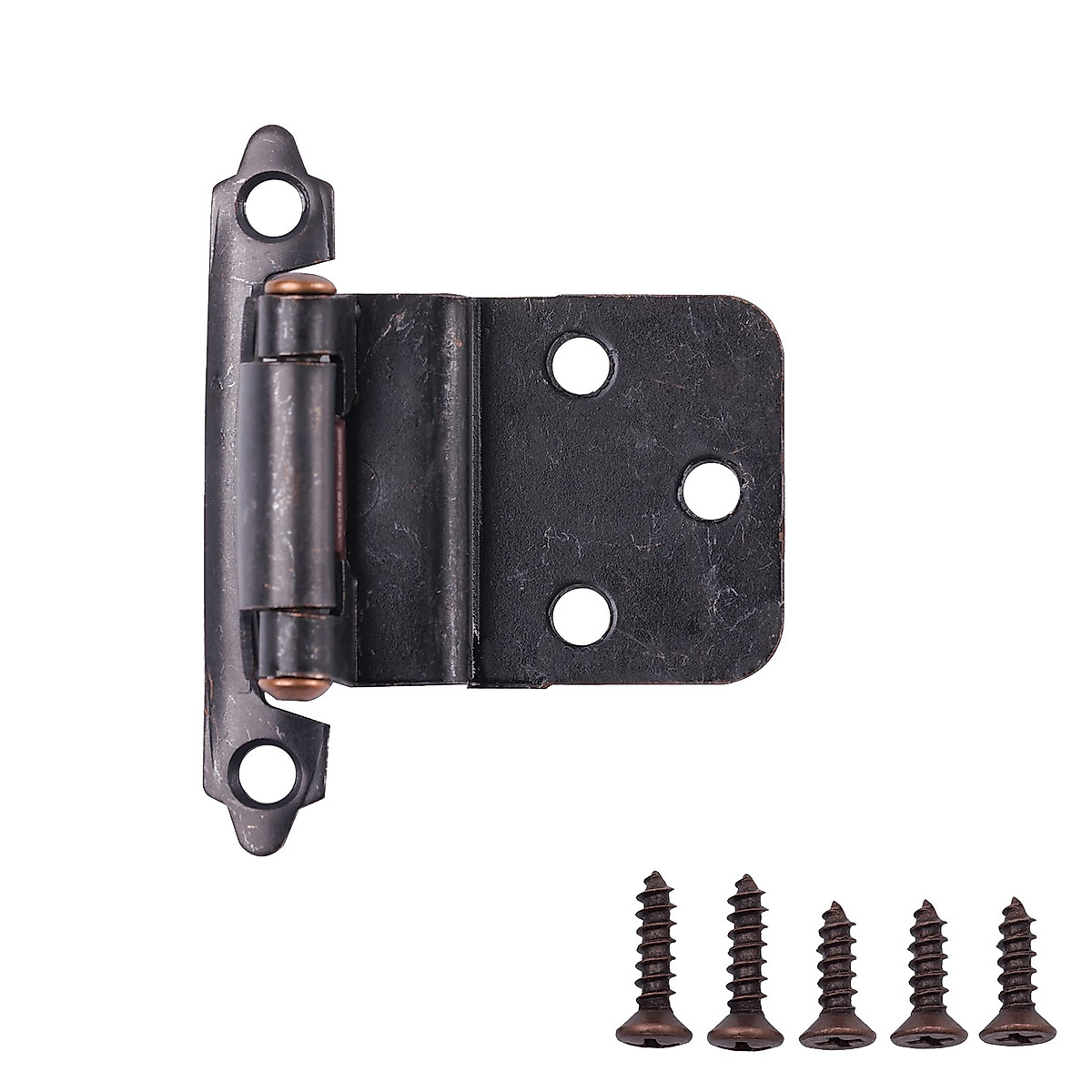 Amazon Basics 3/8 Inch Kitchen Inset Cabinet Door Hinge, Self-Closing, 1 Pair, Oil Rubbed Bronze, 10-Pack