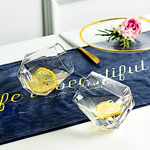 Old Fashioned Glass Whiskey Glasses Rocks Glasses Diamond glasses Set of 2, Whiskey Glass Set Scotch Glass Fathers Mothers Day Gifts Tilted 10-Ounce Modern Look for Men Women, Dad, Husband, Friends