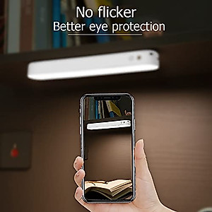 Ousam Led Desk Light Under Cabinet Lights Cordless Protable for Home Office with USB Charging Touch Magnetic for Books in Bed Study Table Built-in Rechargeable Battery (White)