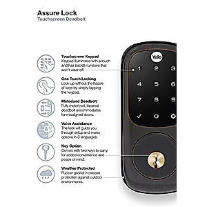 Yale Touchscreen Deadbolt with Z-Wave in Oil Rubbed Bronze