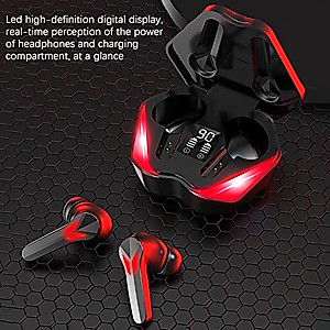Digital Display Touch-Control Wireless Bluetooth Earbuds - Black Noise Reduction Headset Bluetooth 5.2 Stereo Earphones with Charging Case for Running Outdoor Office Driving Sports