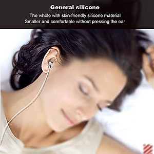 Non Radiation Sleep Earphones, 3 Meters Extended Long in Ear Wired Headphones Noise Cancelling HD Calls One Button Microphone Line Control Headset 3.5mm Jack for Mobile Phones White