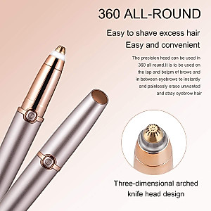 Sopalmy Women's Rechargeable Eyebrow Trimmer & Facial Hair Remover, 2-1 Hair Remover, Electric Eyebrow Shaver with Light