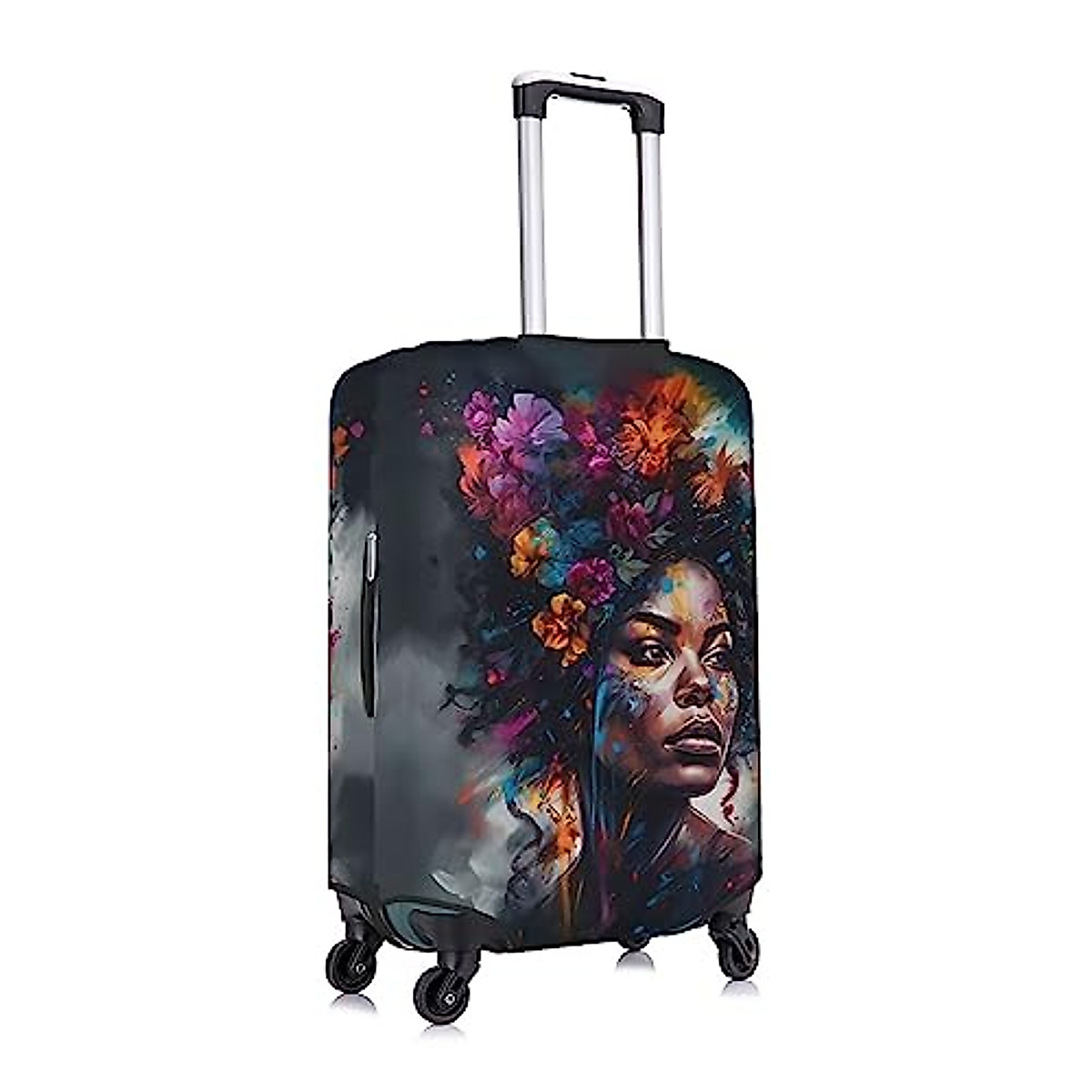 Dudietry Suitcase protector cover tsa approved luggage cover for Suitcase Washable Suitcase Protector Anti-scratch Suitcase cover Large African American Black Girl