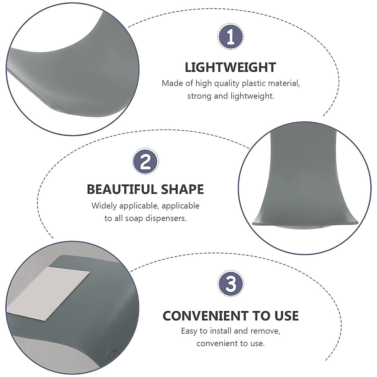 Hemoton 1pc Water Tray Soap Dispenser Catch Tray Wall Mount Soap Dispenser Wall Mounted Holder Laundry Cup Holder Soap Dispenser Drip Tray Black Automatic Plastic Soap Holder