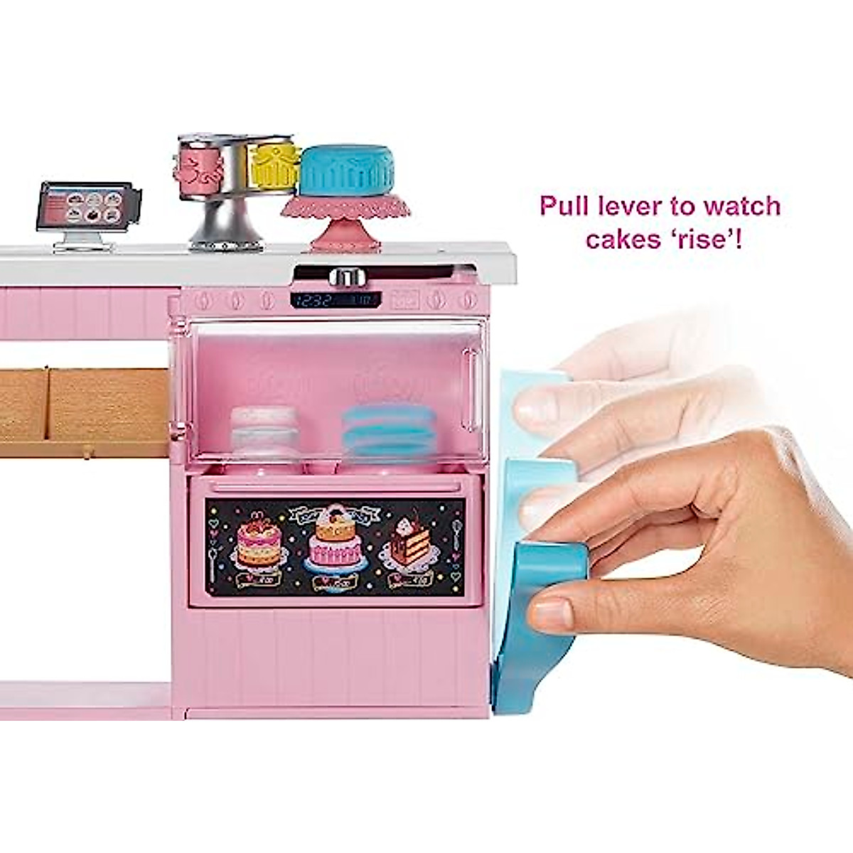 Barbie Cake Decorating Playset with Blonde Doll, Baking Island with Oven, Molding Dough & Toy Cake-Making Pieces [Amazon Exclusive]