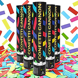 12 Inch Confetti Cannons Multicolor Party Poppers Confetti Shooters Biodegradable Confetti Poppers Air Powered Party Popper Perfect for Wedding Birthday Photo Shoot Celebration Party Decorations