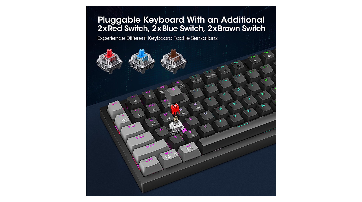 KOORUI 75% Wireless RGB Gaming Keyboard