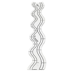 YICBOR Wave Edge Quilting Ruler Template - Clear Wave Quilter's Ruler for Domestic Sewing Machine