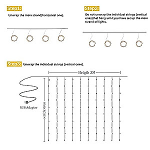 Champagne Tulle Backdrop Curtain with Lights String for Parites Wedding Sheer Backdrop Curtains for Bridal Shower Baby Shower Birthday Party Photo Shoot Background Wall Decorations 2 Panels 5×8ft