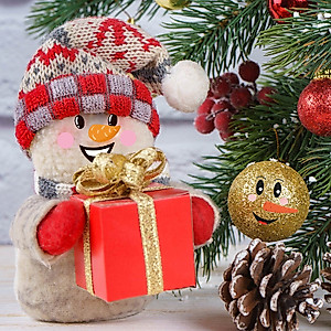 58 Pieces Snowman Decals PVC Face Stickers Christmas Wall Decor Stickers Glass Blocks Holiday Decals Snowman Hats Stickers Cute Snowman Face Decals for Home Wall Door Refrigerator Party Decoration