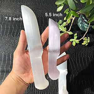 JIC Gem Selenite Crystal Knife 5.5" White Reiki Healing Stones Home Decoration 1pc
