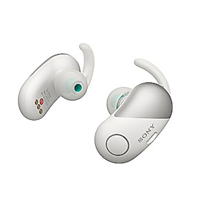 Sony WF-SP700N/W True Wireless Splash-Proof Noise-Cancelling Earbuds with Built-In Microphone (White), 5 x 2.4 x 6 inches