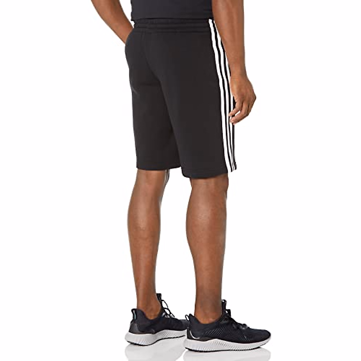 adidas Men's Tall Size Essentials Fleece 3-Stripes Shorts, Black/White, X-Large