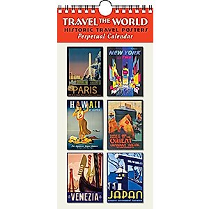 Travel the World Perpetual Calendar Birthday Anniversary Family Date Annual Reminders 5.5" x 11.5"